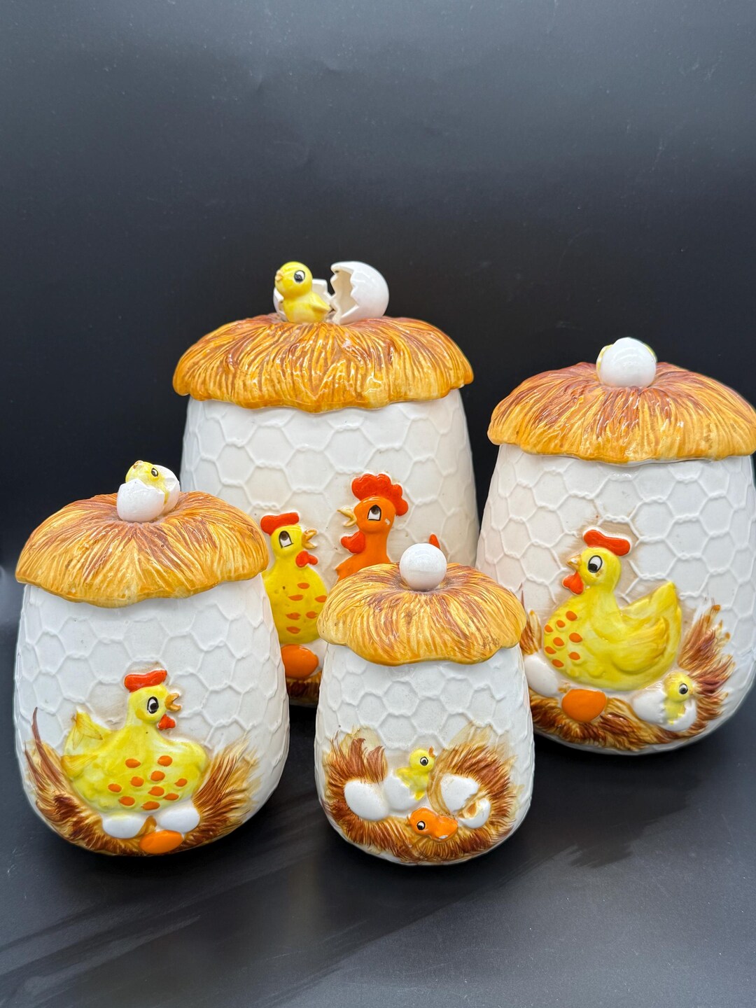 1976 Sears Roebuck Chicken Canister Set of 4 - Etsy