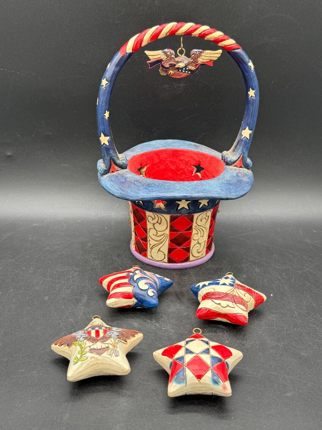 Jim Shore 4031692 2012 Star Spangled Splendor Summer Patriotic Basket ...