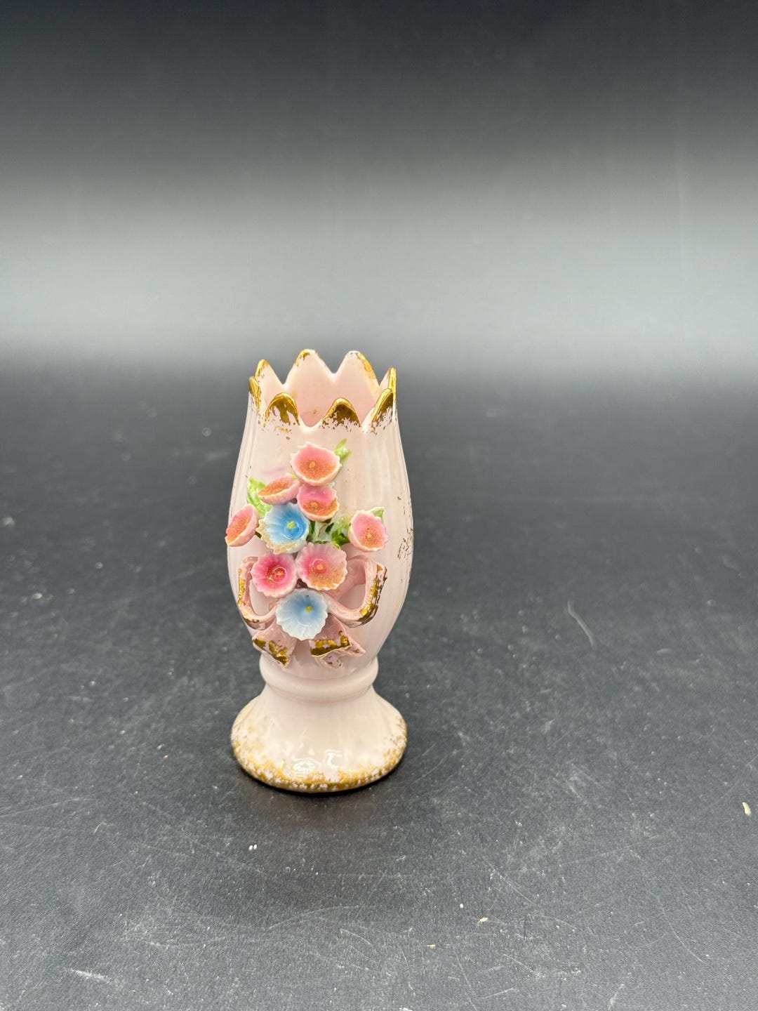 Vintage Lefton Japan Pink & Gold Floral Bud Miniature Vase - Etsy