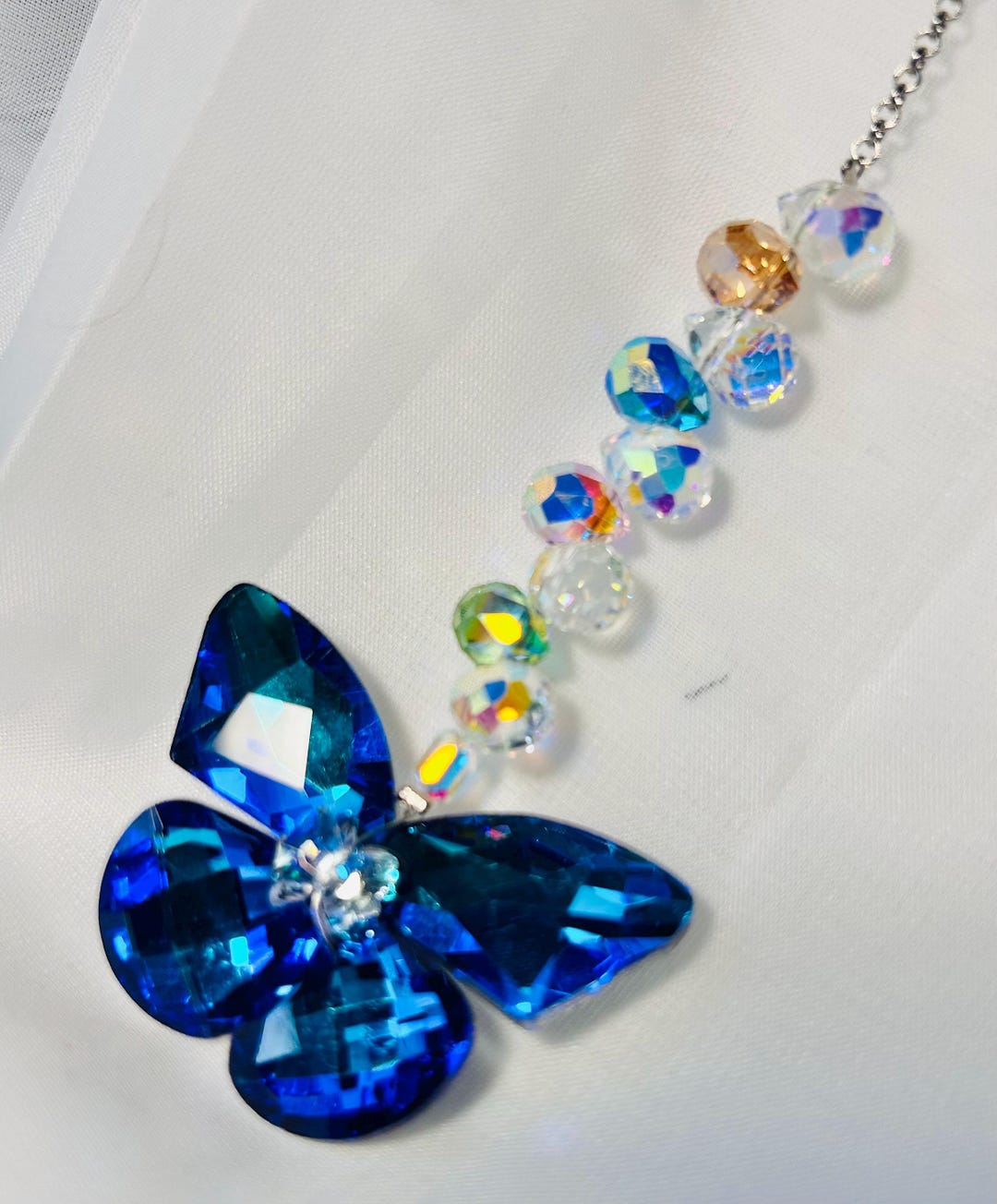 Crystal Butterfly Suncatchers, Rainbow Prisms, Window Hanging/ Boho ...