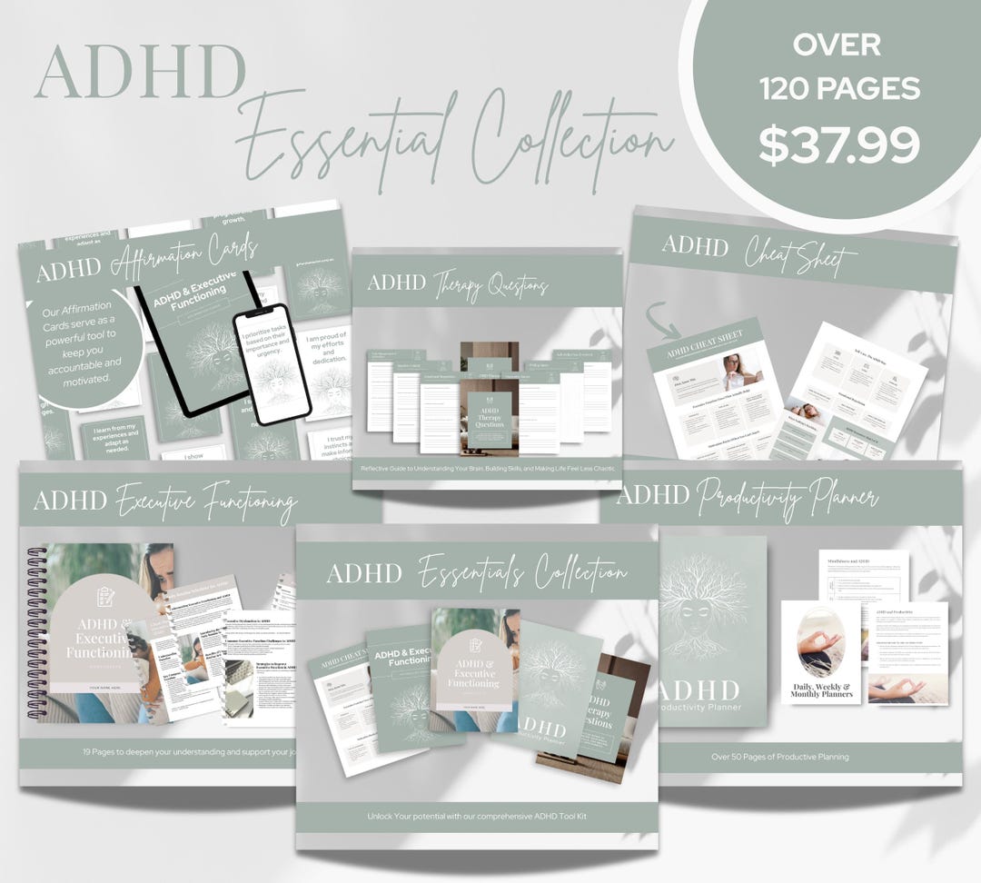 ADHD Essentials Collection Focus Productivity Planner Organizational ...