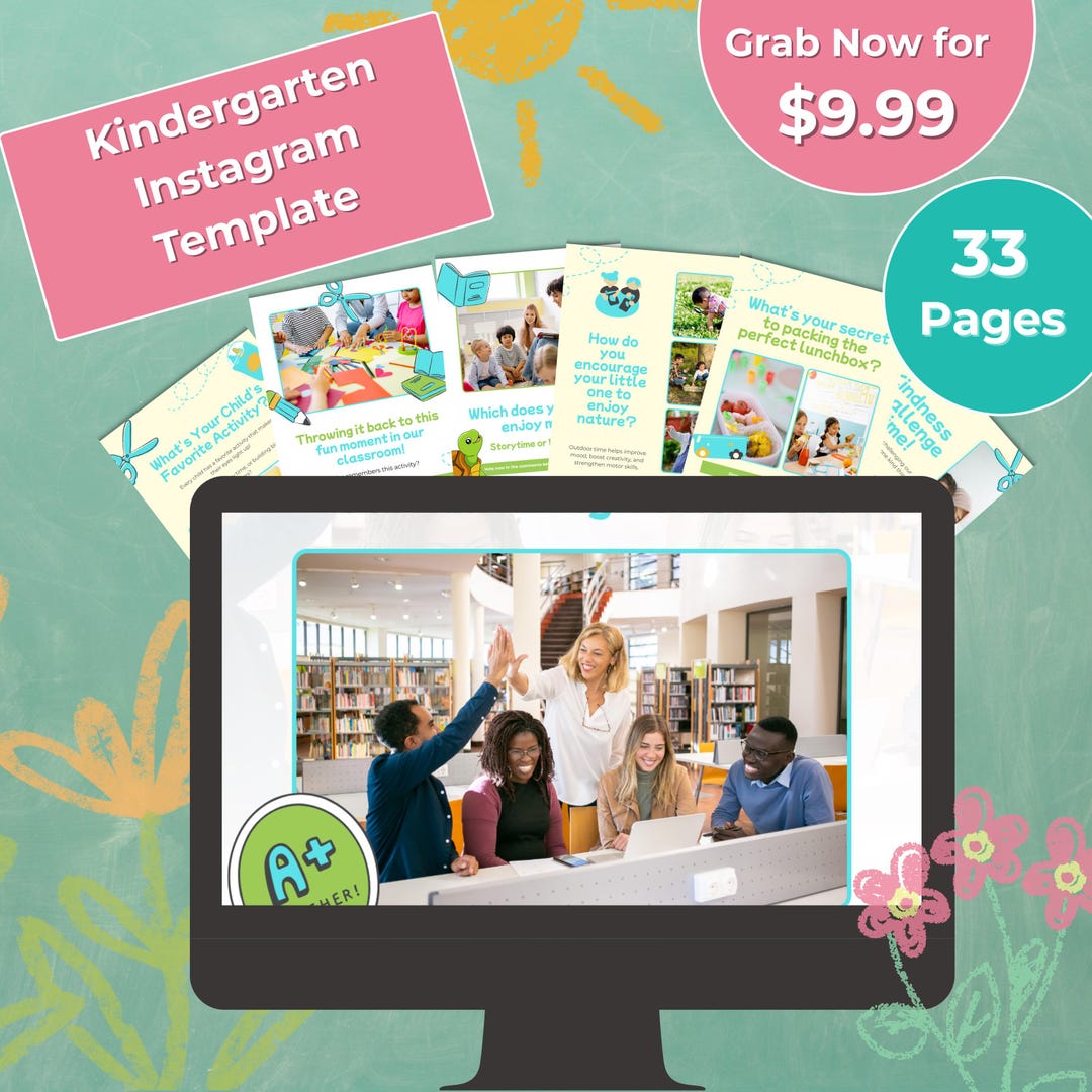 Kindergarten Instagram Template: Social Media for Teachers (canva PDF ...