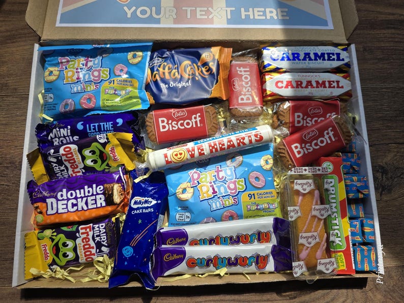 Personalized British Sweet Box | Classic UK Chocolate Bars | Biscuits ...