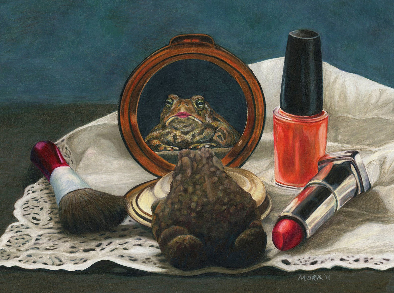 Lipstick - Toad Putting on Makeup Art Giclee Print Unframed - Etsy