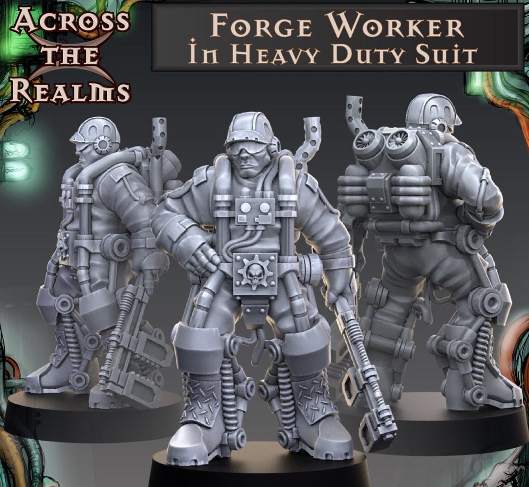 Forge Worker Miniature: Sci-fi Resin Mini for Tabletop RPG - Etsy