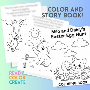 Kids Easter Printable Coloring Story Book | Milo and Daisy's Easter Egg ...