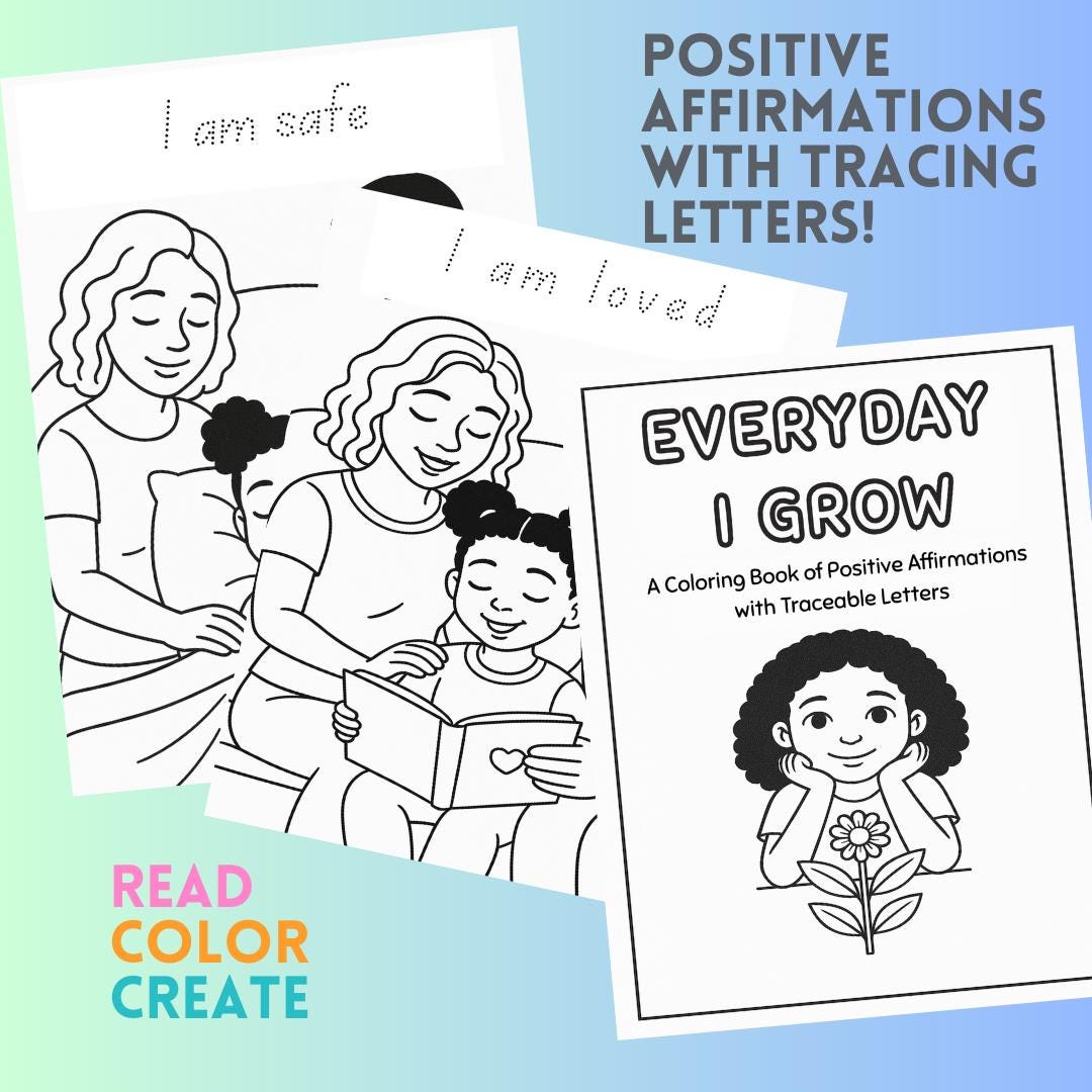 I Am Loved | Affirmation Tracing Book for Kids | Printable Coloring ...