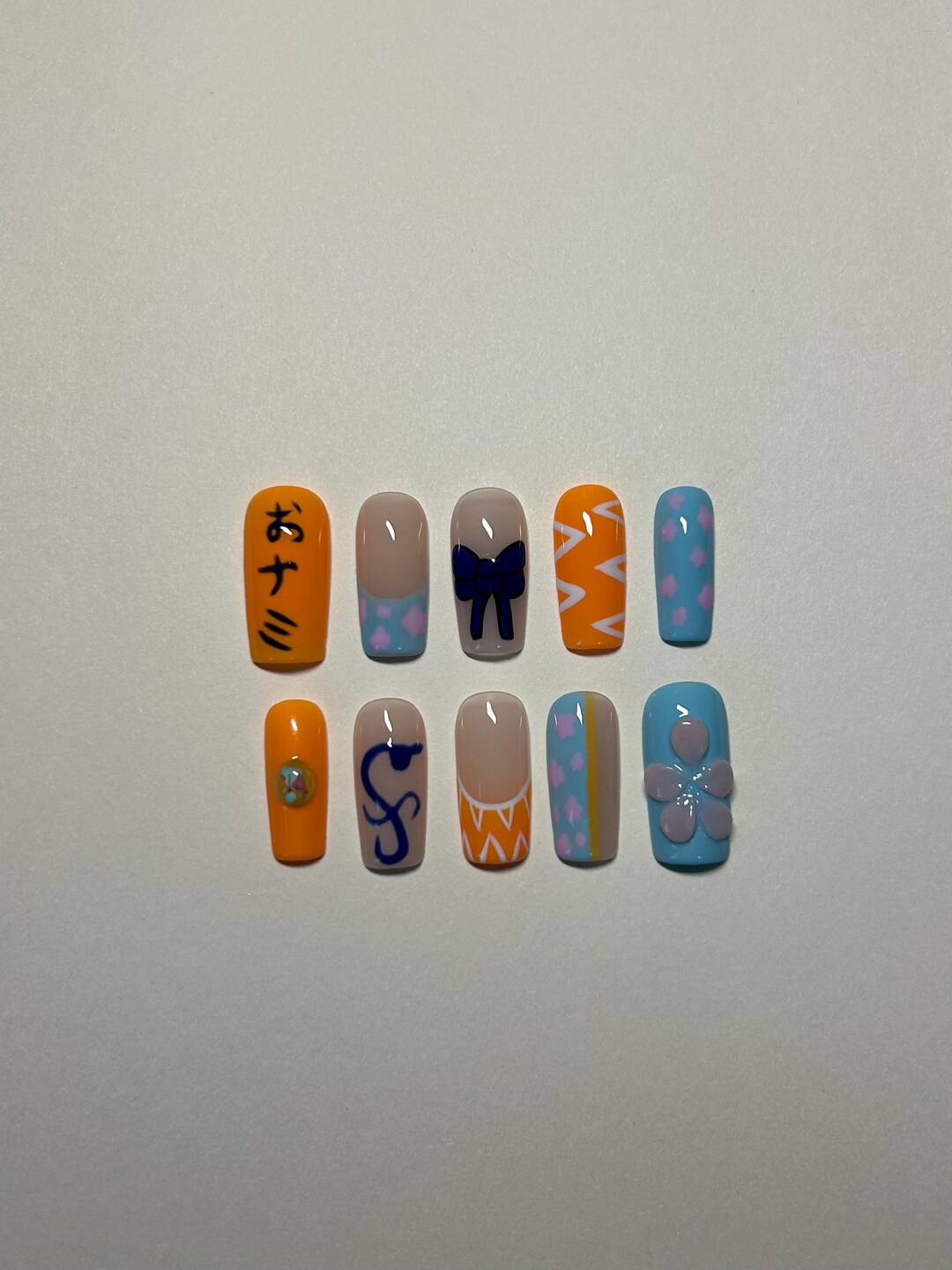 Nami From One Piece Anime Wano Kuni Arc Inspired Press On/ False Nails ...