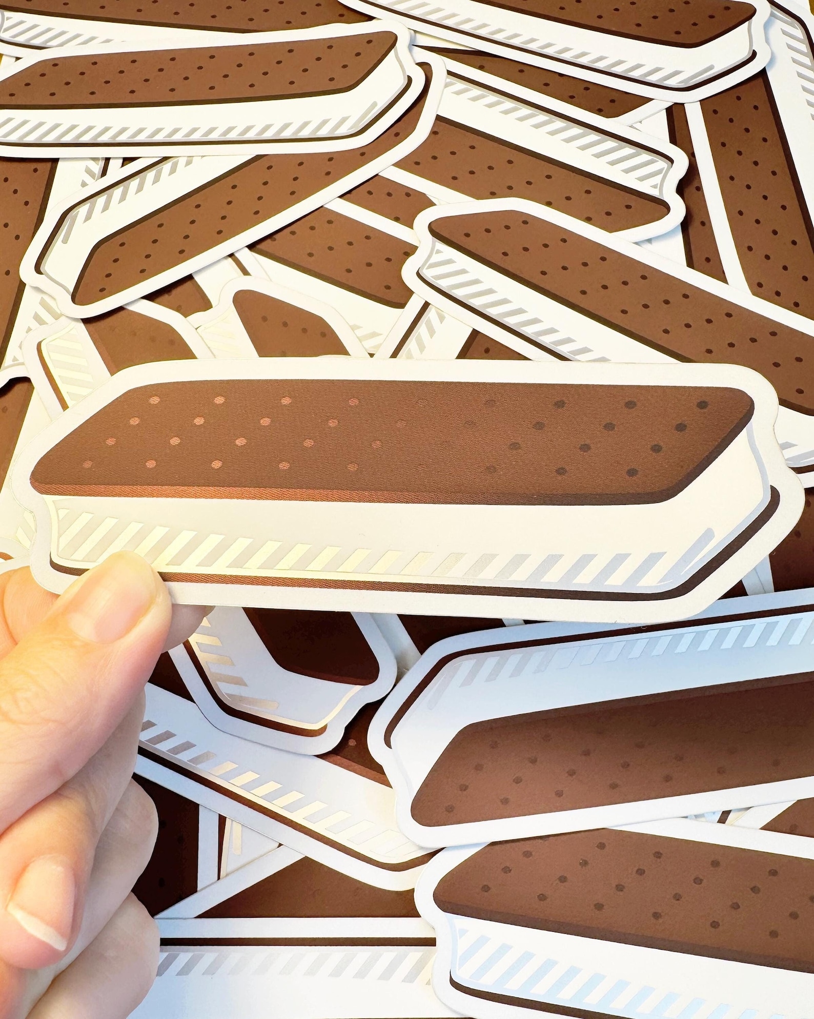 Ice Cream Sandwich Sticker - Matte Metallic Vinyl Stickers - Etsy