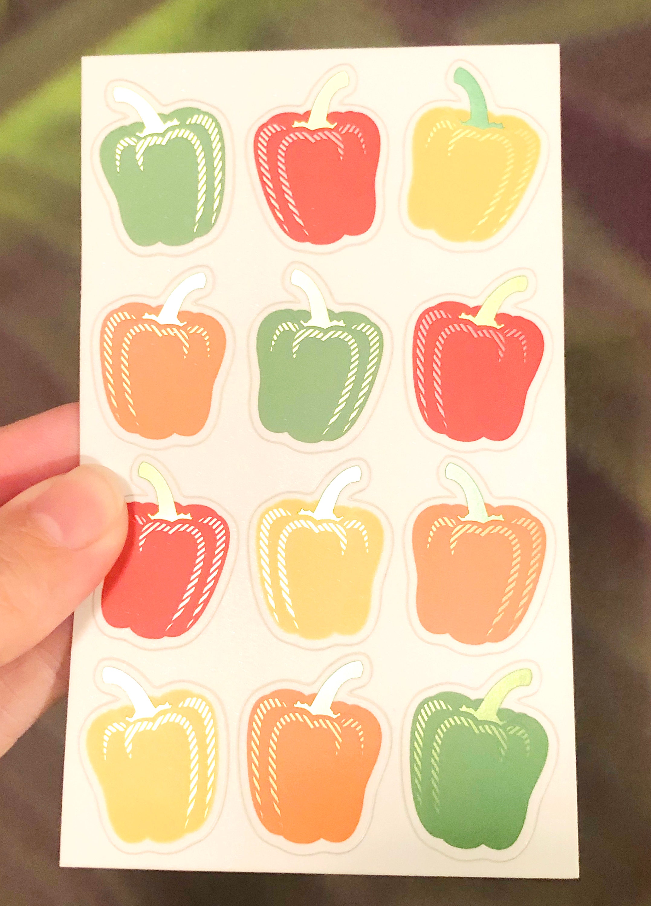 Bell Pepper Sticker Sheet Vinyl Stickers Matte Metallic - Etsy