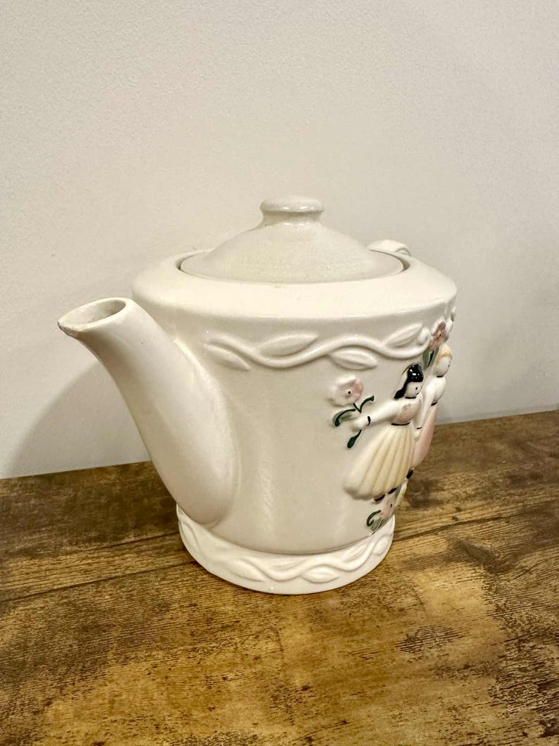 Vintage Porcelier Vitreous Dutch Girl and Boy Teapot - Etsy