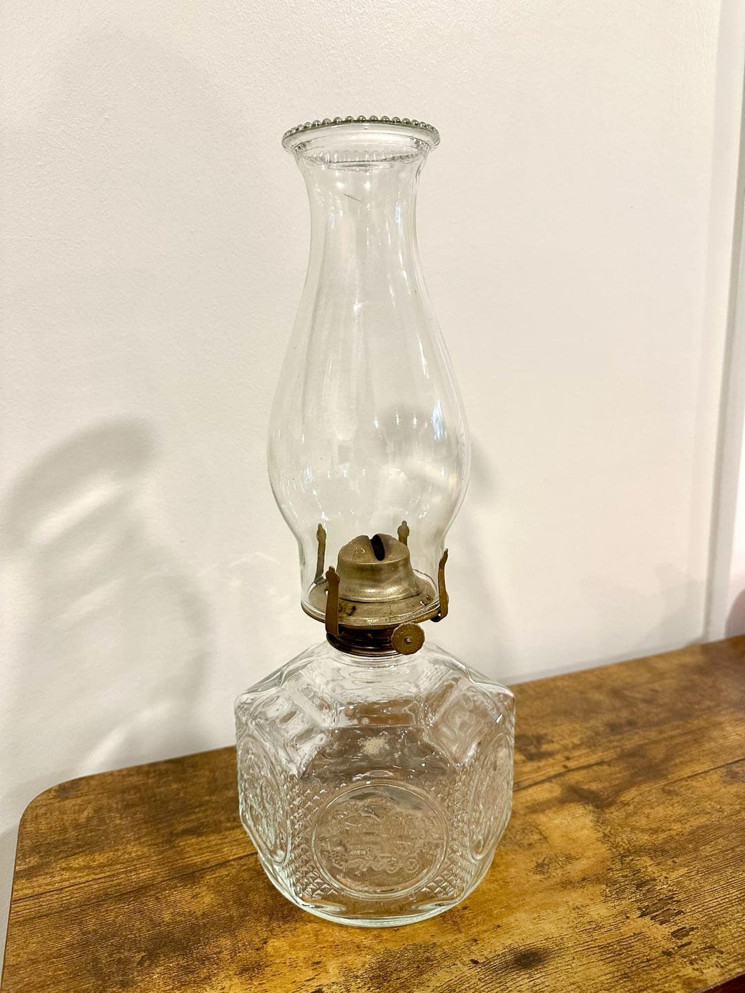 Vintage Lamplight Farms Glass Oil Lamp With Glass Shade - Etsy
