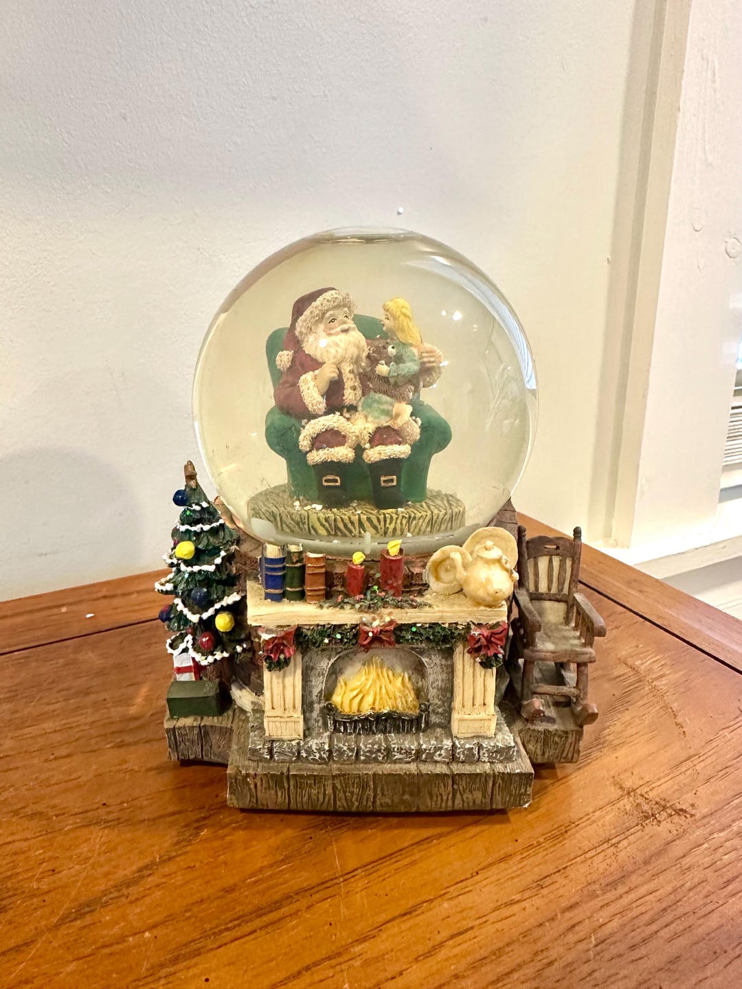 Vintage Kcare Musical Christmas Snow Globe Featuring Santa Claus ...