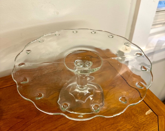Indiana Glass Teardrop Pattern Cake Stand and Matching Compote Holiday ...