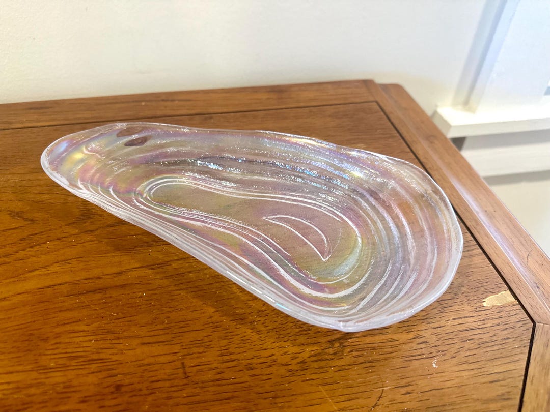 Vintage Iridescent Opalescent Seashell Bowl or Dish - Etsy
