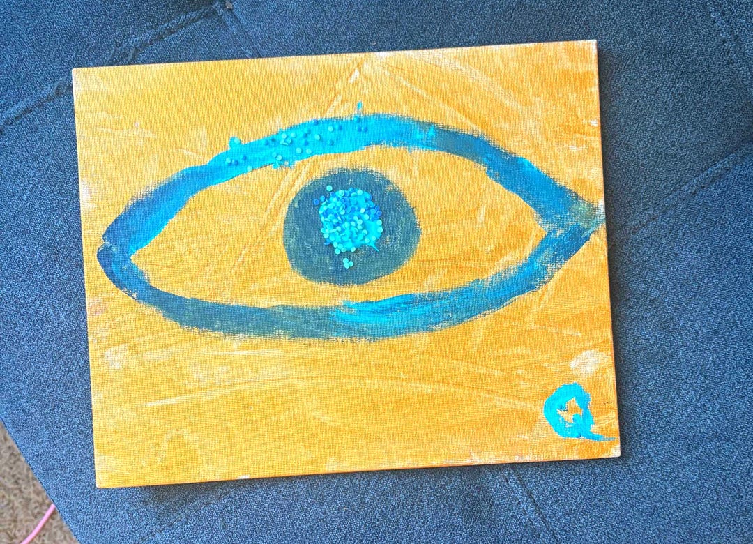 Handmade Acrylic Evil Eye Painting - Etsy