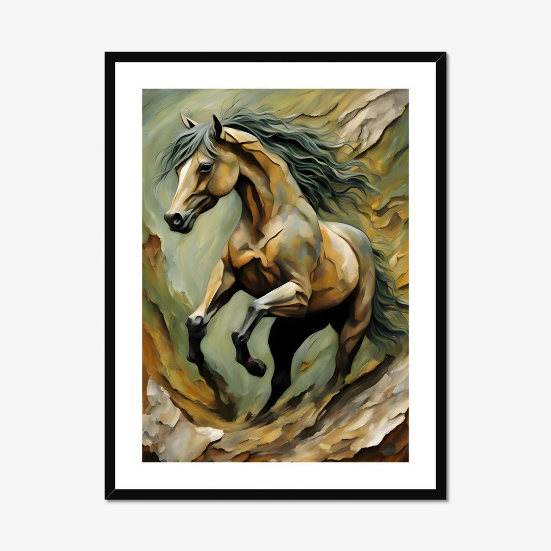 Stonebound Equus | Anchored Strength | Organic Resilience Art Print ...