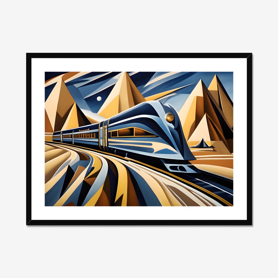 Streamliner Express – Art Deco Train Print | Vintage Travel Art ...