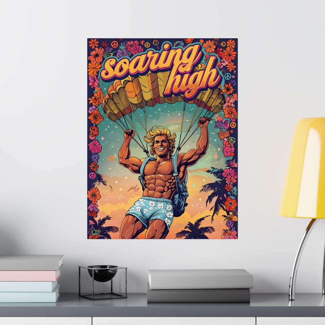 SOARING HIGH Skydiving Matte Poster, Vertical Print Wall Art Decor ...