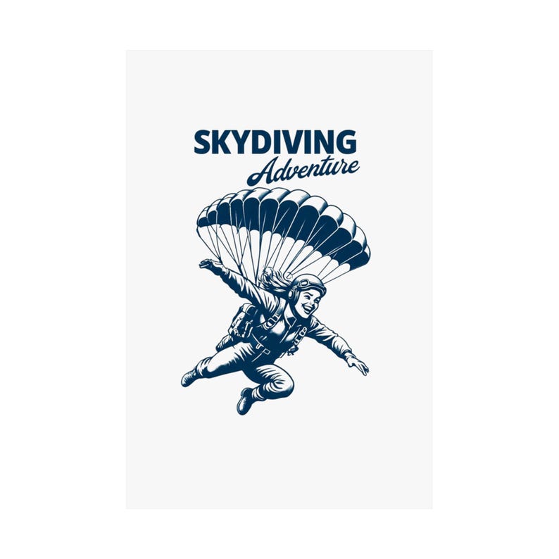 Skydiving Matte Poster, Vertical Print Wall Art Decor, Adventure Sports ...