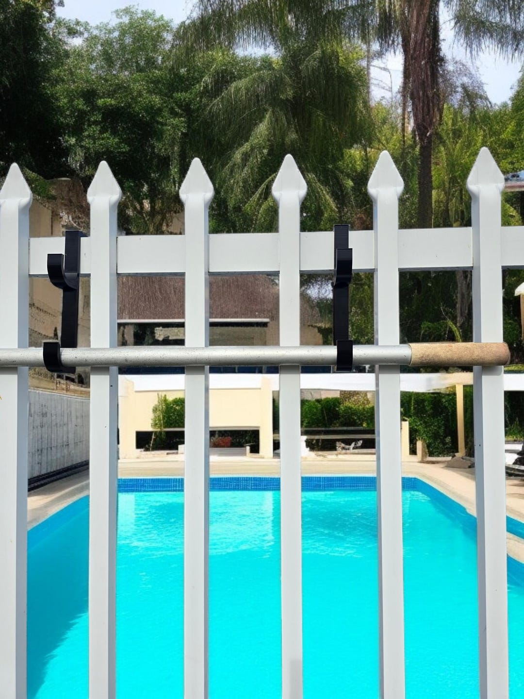 Pool Pole Holder Fence Hook – 3D Printed ABS Hanger for Pool Equipment ...