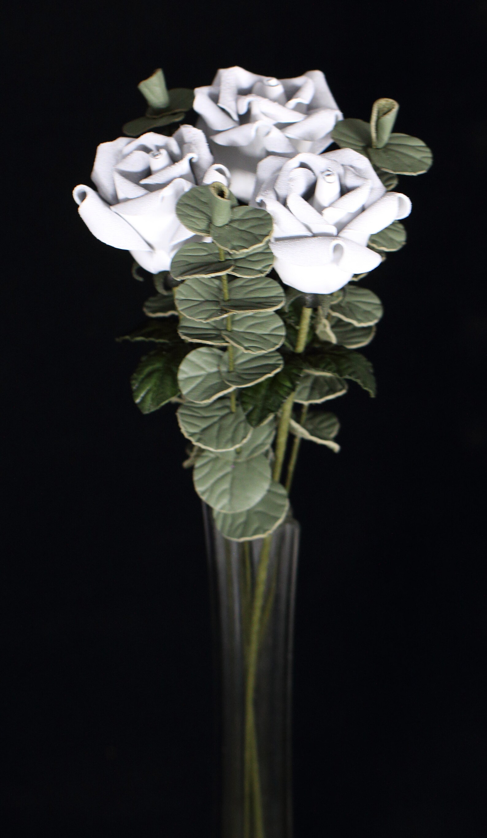 Leather Rose White Leather Flower Third Anniversary Wedding | Etsy