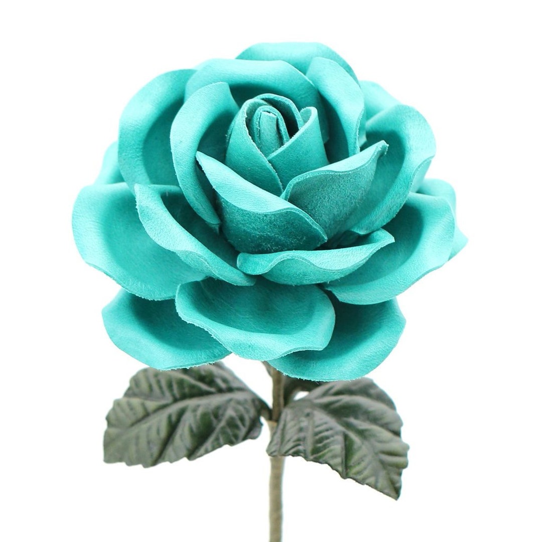 Leather Rose Personalized Third Wedding Anniversary Gift Long Stem ...