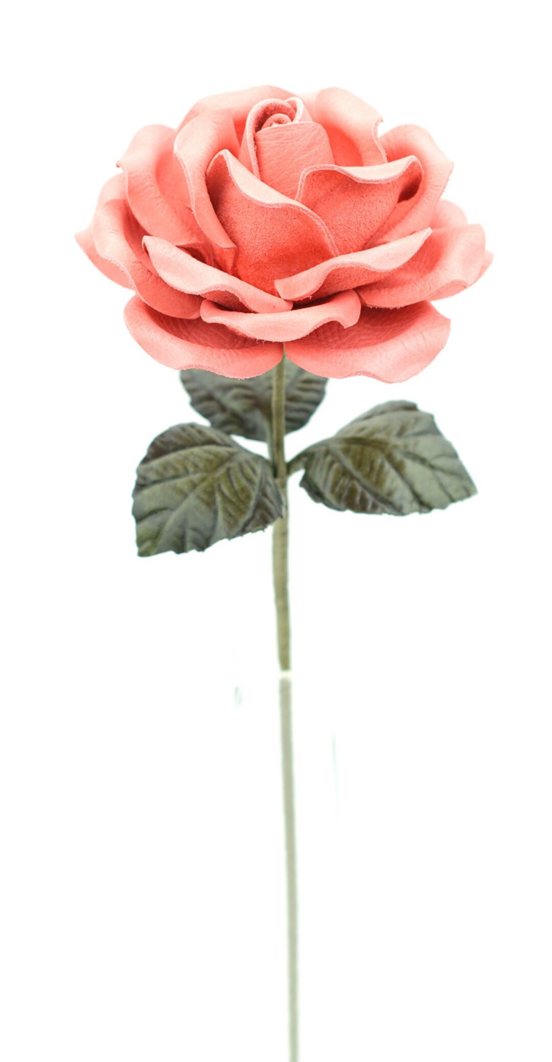 Leather Flower Rose Peach Pink Third Anniversary 3rd Leather - Etsy