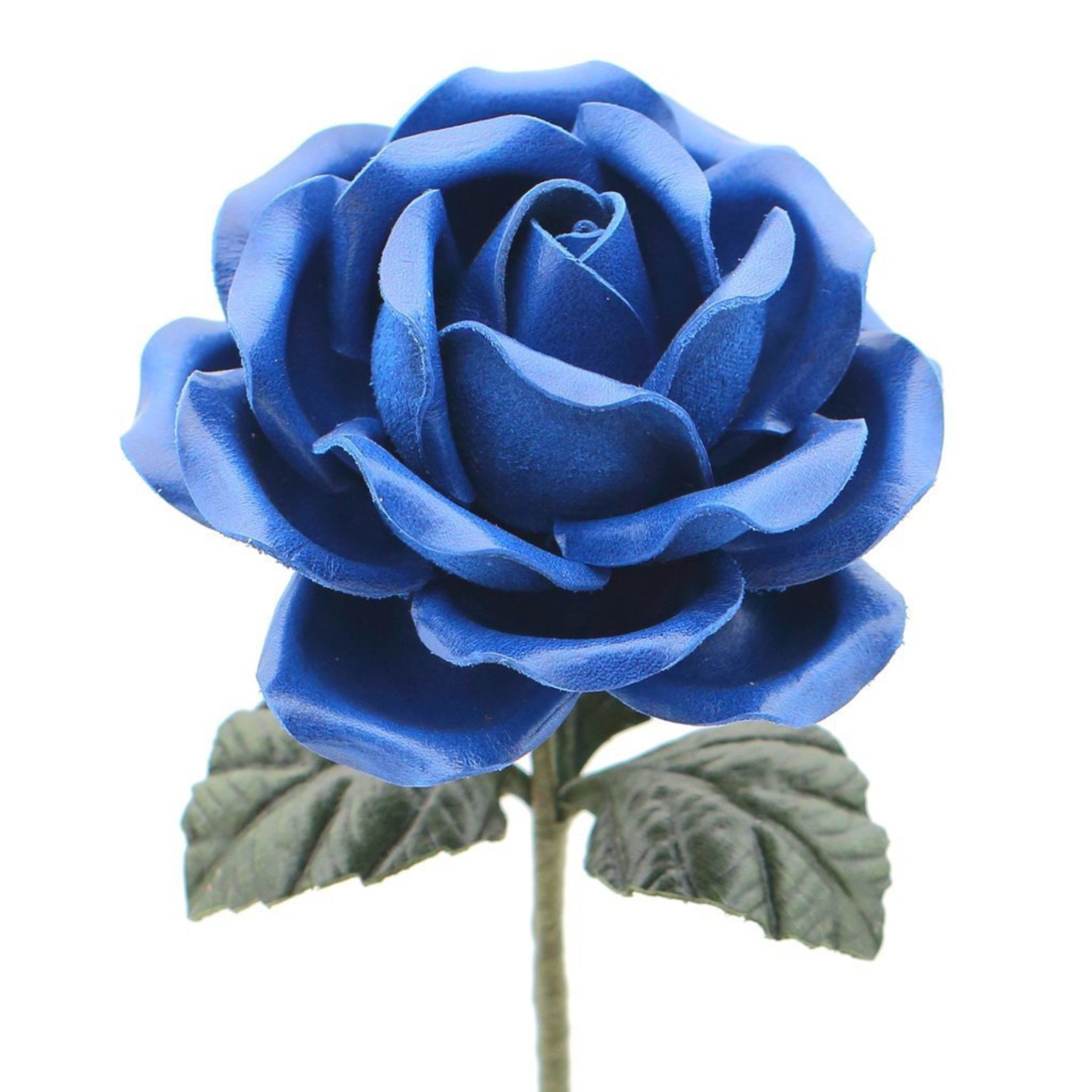 Third Anniversary Leather Rose Royal Blue Leather Flower - Etsy