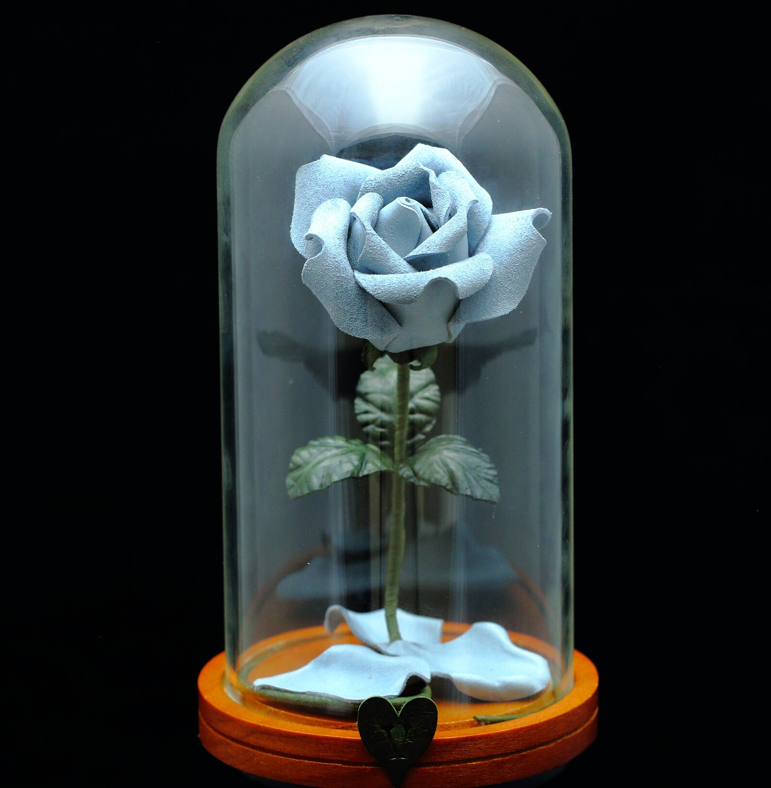 3rd Anniversary Gift Leather Rose Baby Blue Wedding Gift Long | Etsy