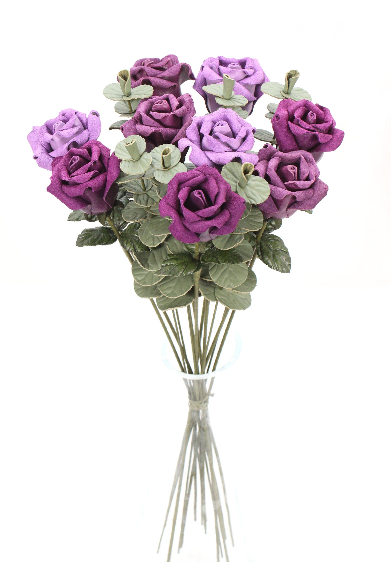 Third Anniversary Gift Leather Rose Plum Purple Leather Flower - Etsy