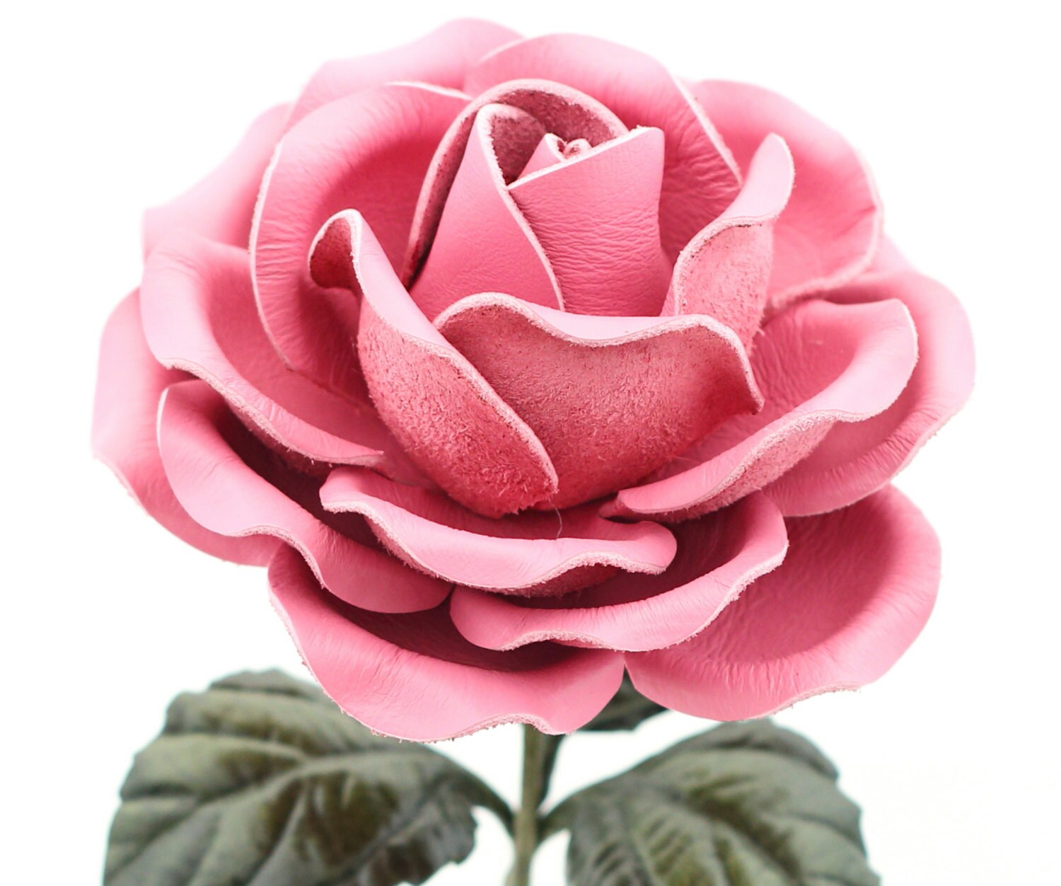 Leather Rose Pink Leather Flower Personalized Third - Etsy Ireland