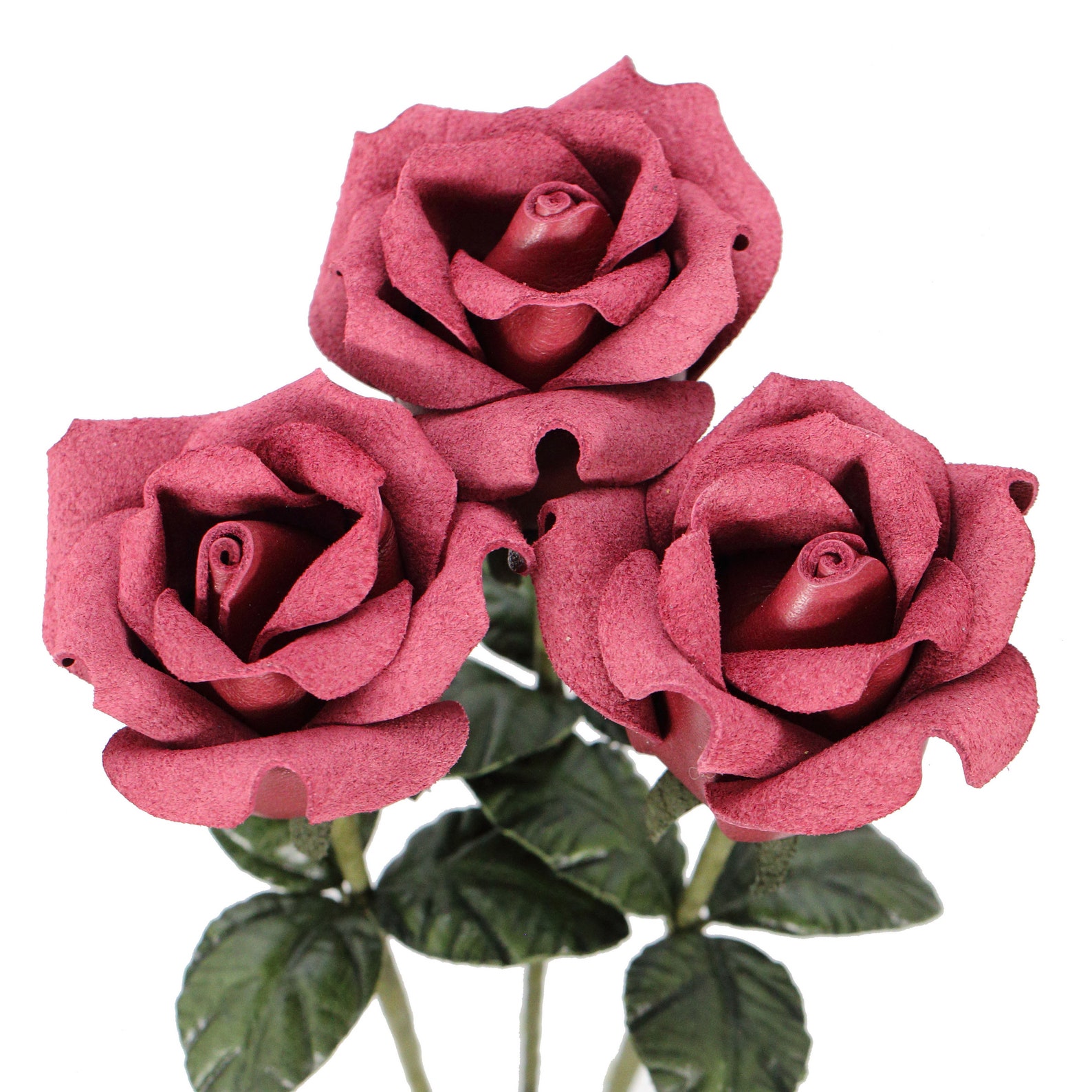 Single Leather Rose Third Anniversary Wedding Gift Long Stem | Etsy