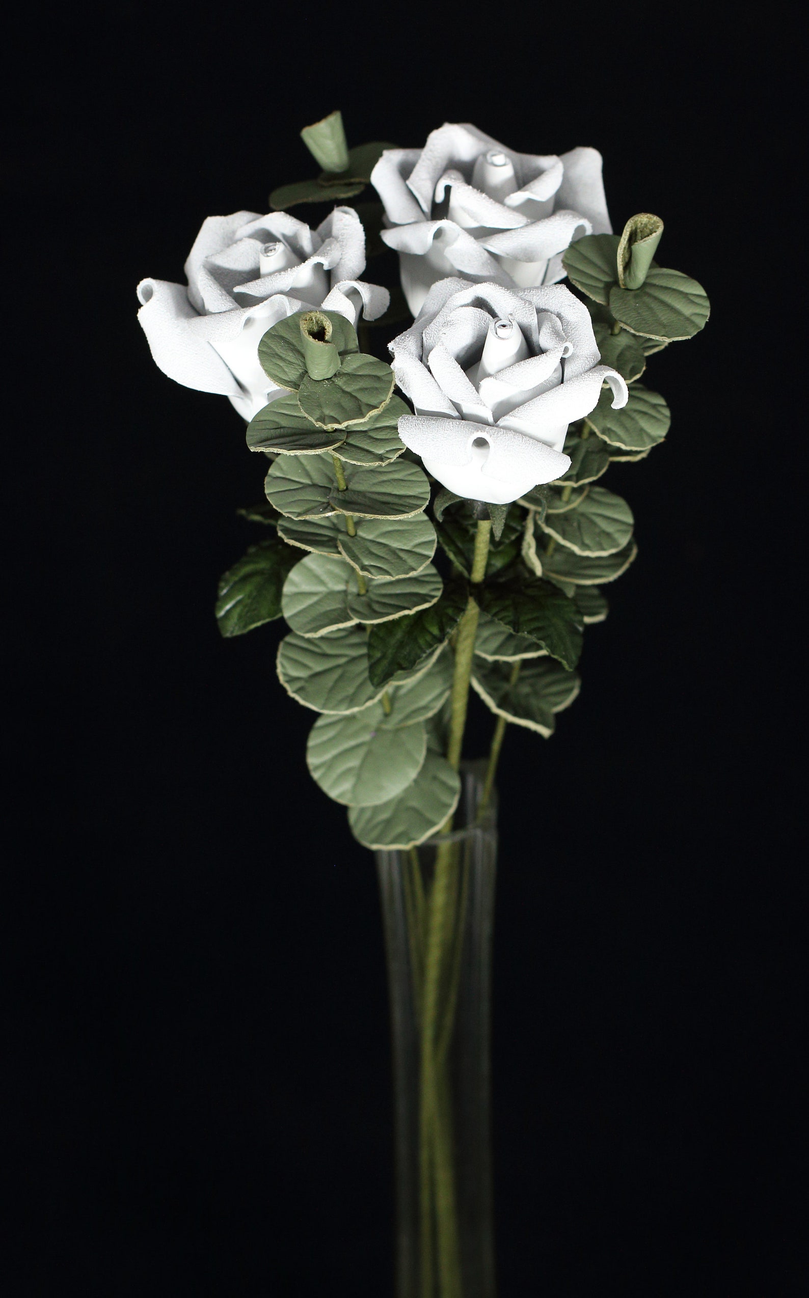 Leather Rose White Leather Flower Third Anniversary Wedding | Etsy