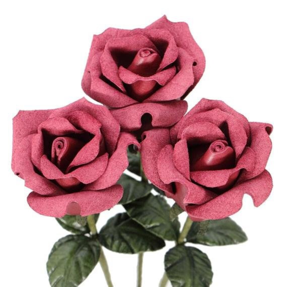 Leather Rose Third 3rd Leather Wedding Anniversary Gift Long - Etsy