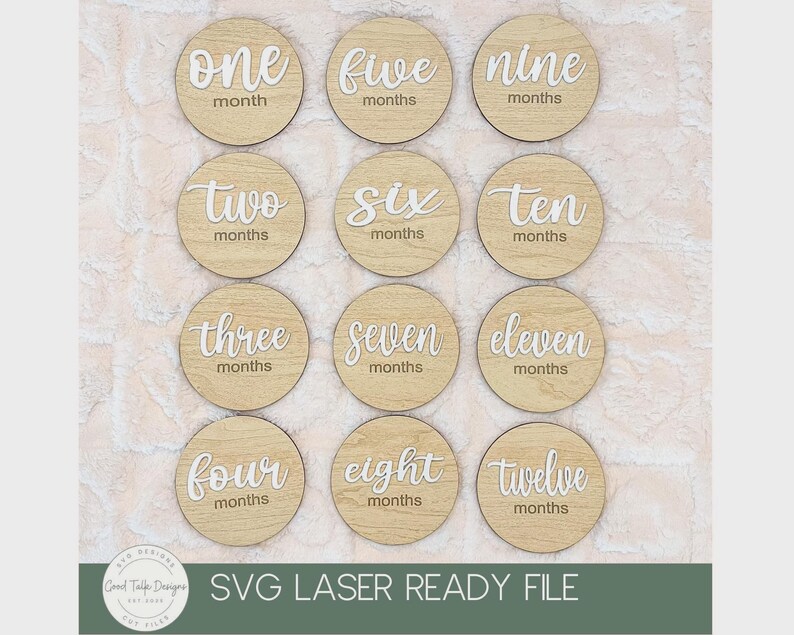Baby Milestone Discs SVG: Laser Cut File (digital Download) - Etsy