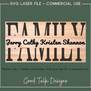 Split Sign SVG Bundle | Engraved Backer Files for Laser | DIY Family ...