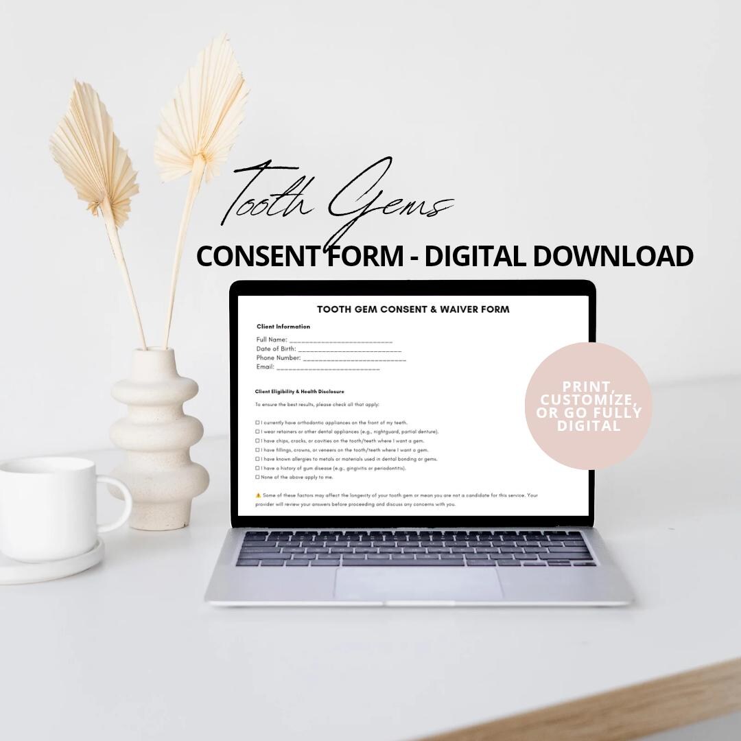 Tooth Gem Consent Form – Editable Client Intake & Waiver | Digital ...