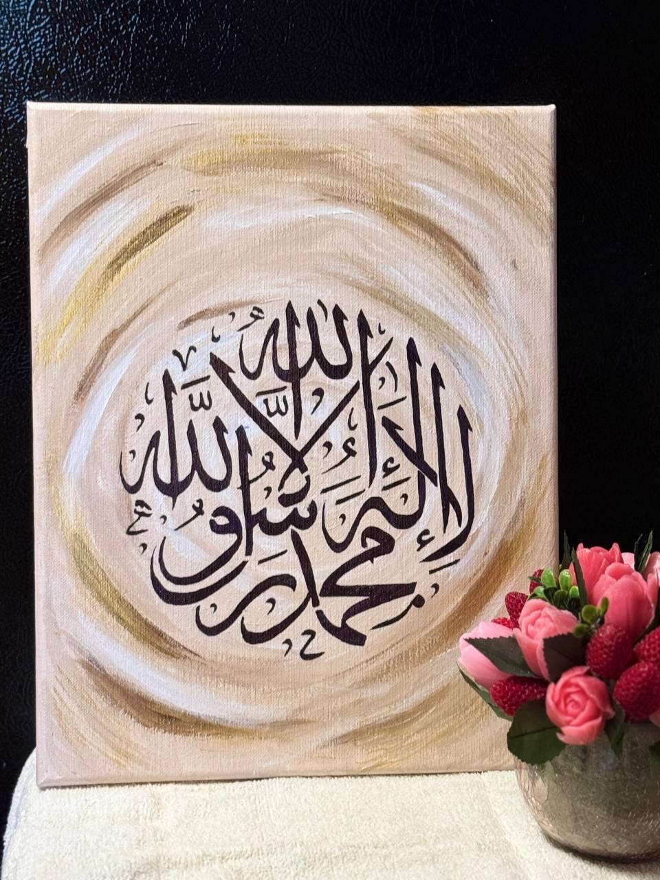 Islamic Calligraphy Art: Kalima Shahada, Beige Gold Brown - Etsy
