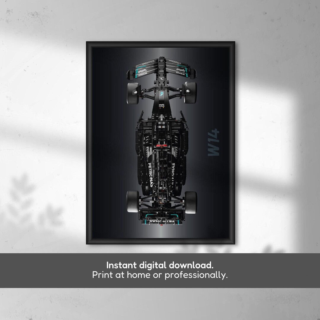 Mercedes W14 F1 Race Car Poster - Formula 1 Wall Art - Digital Download ...