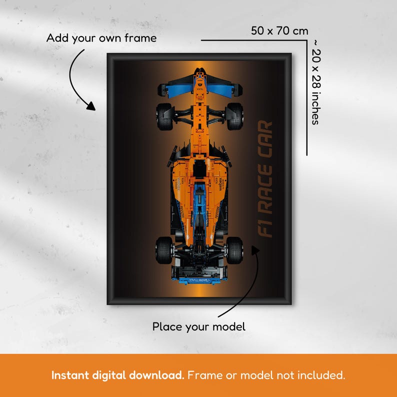 Mclaren Formula Race Car Inspired Wall Poster, Digital Download 50x70 ...