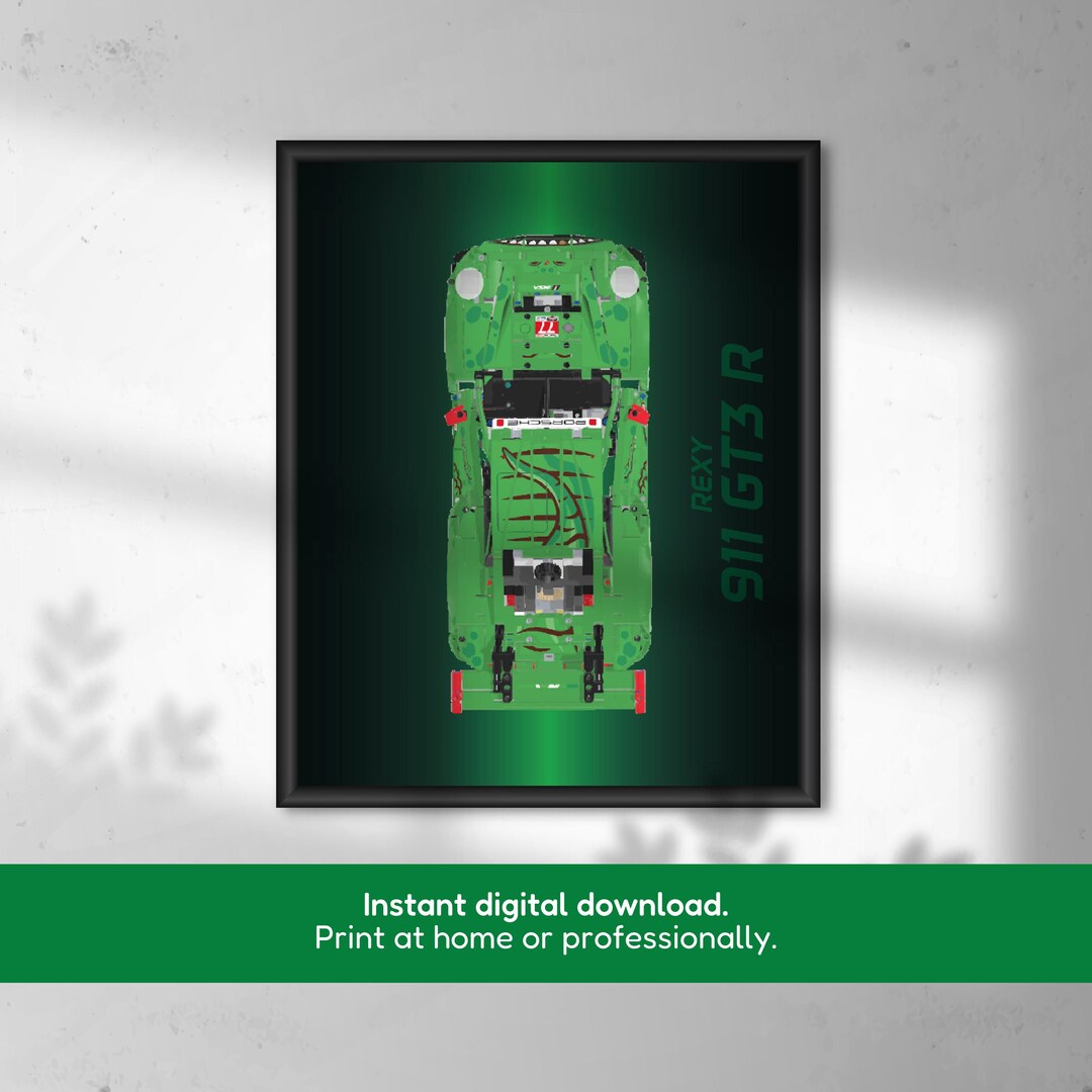 Porsche 911 GT3 R REXY AO Racing Car Poster - Car Wall Art - Digital ...