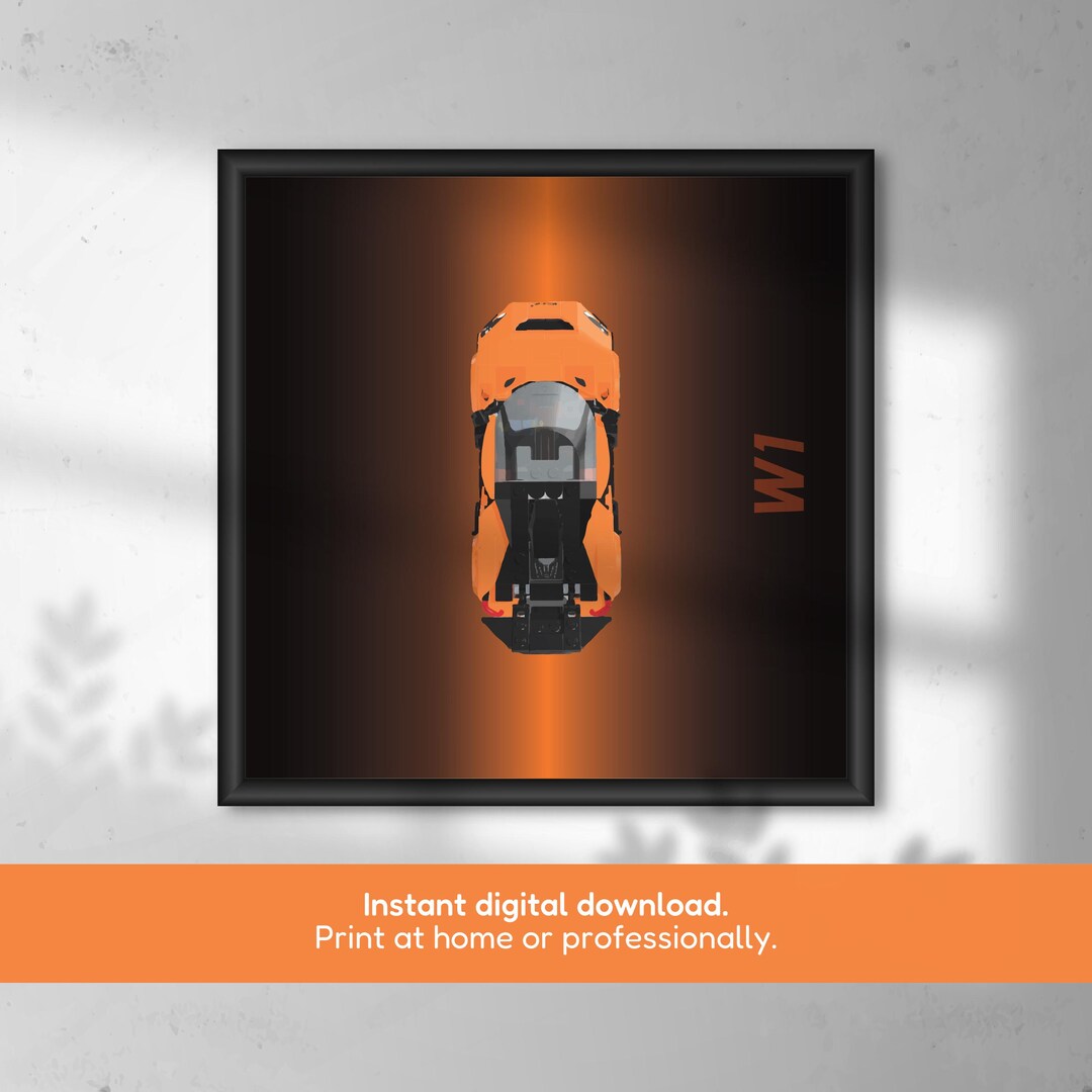 Mclaren W1 | Digital Wall Poster | 25x25 Cm - Etsy