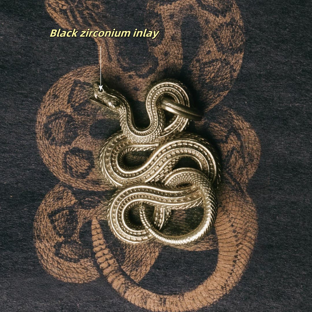 Rattlesnake Pendant Necklace, Zodiac Snake-shaped Inlay Jewelry ...