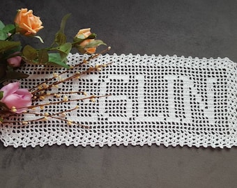 Filet Crochet Family Heirloom Name Doily Pattern - Etsy