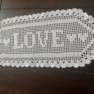 Crochet Name Doily, Personalized, Handmade, Anniversary, Birthday Gift ...