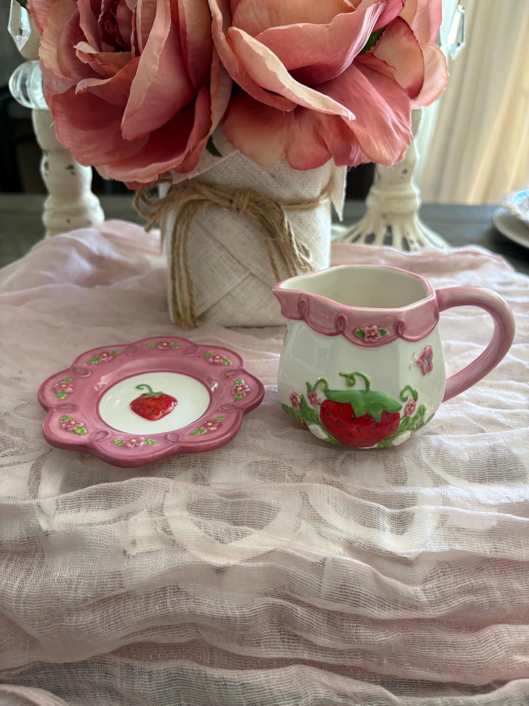 Strawberry Shortcake Tea Set, Vintage, Strawberry Tea Cup & Saucer - Etsy