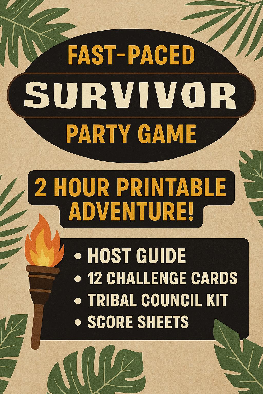 Outlasted | Survivor Party Game | 2-hour Printable Game Kit | Fast ...