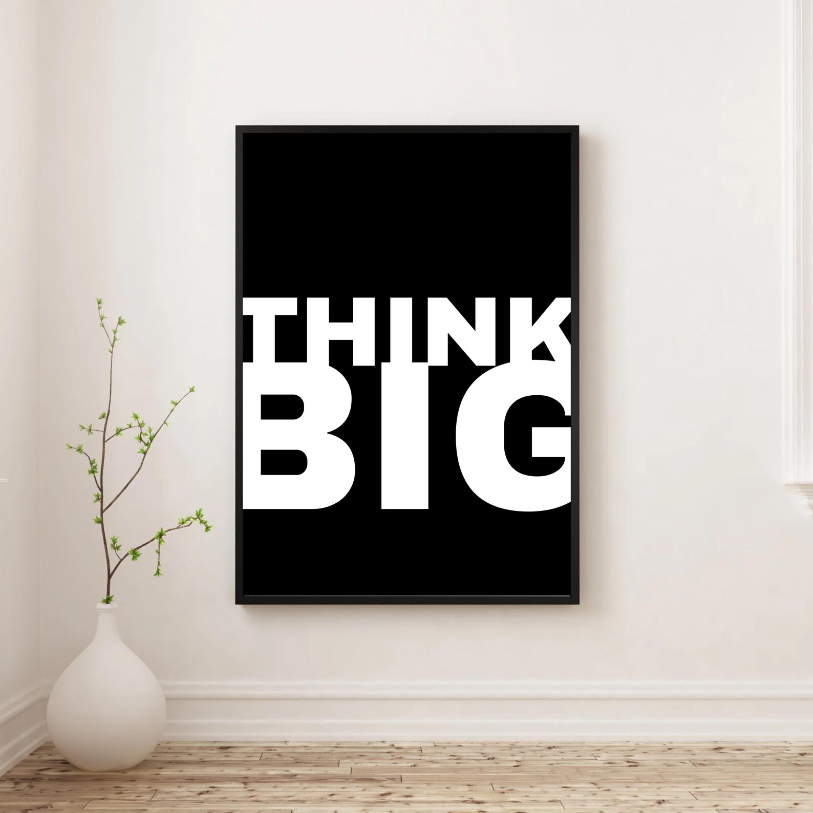 Black and White Wall Art Set | Motivational Quote Prints + Abstract ...