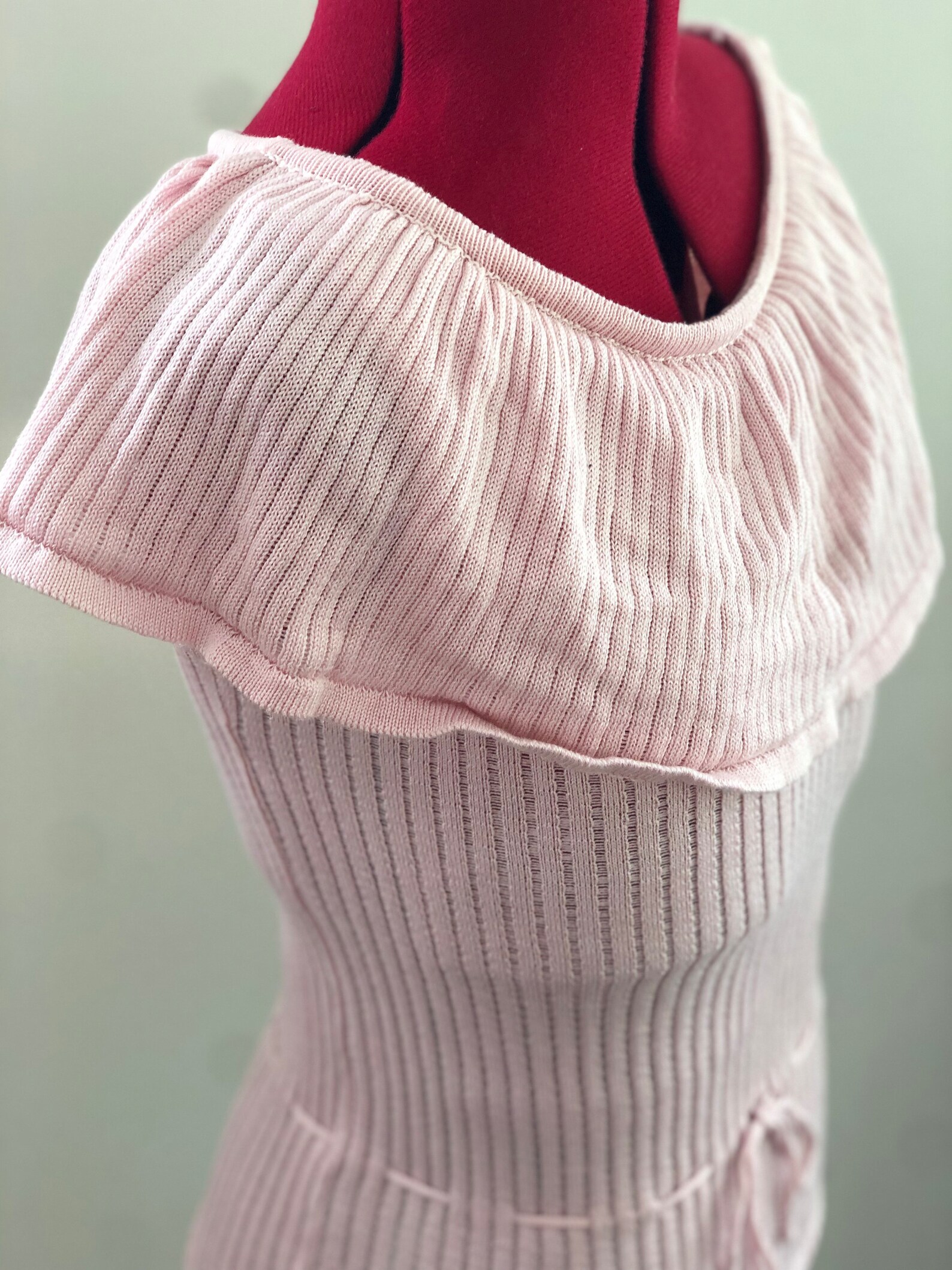 1970s Pink Knit Top / Seventies Knit Sweater XS S - Etsy